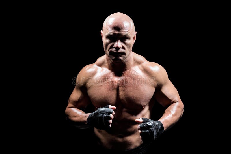Muscular Man Shadow Boxing stock image. Image of healthy - 31689175