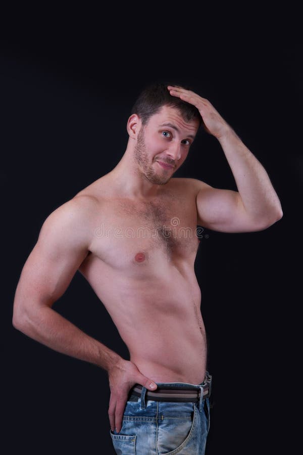 119 Handsome Lean Shirtless Man Jeans Stock Photos - Free & Royalty ...