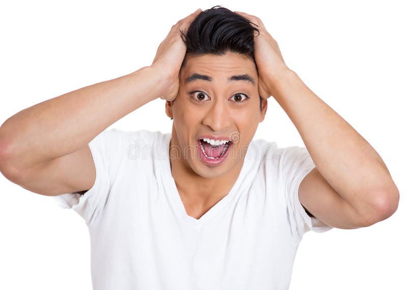 Portrait of an Shocked Surprised Man Looking at Camera Stock Photo ...