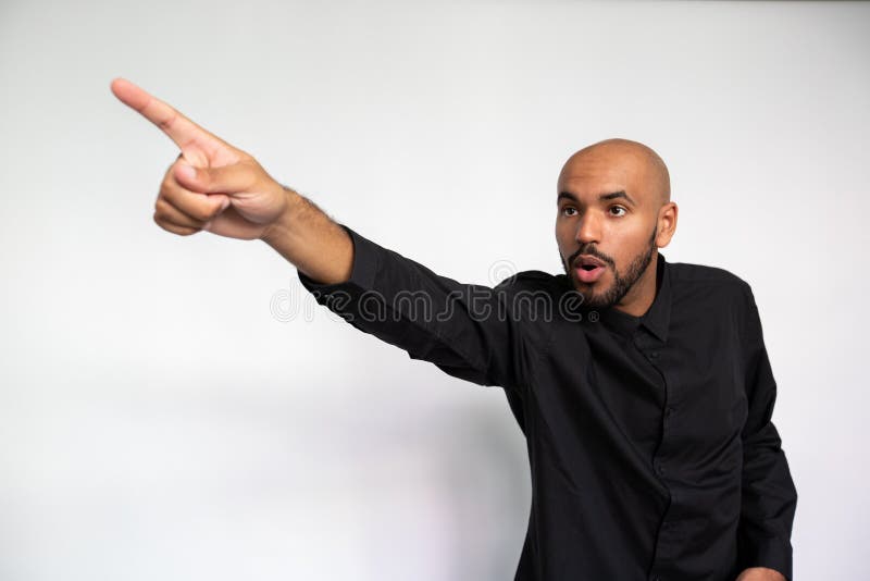 Portrait of Shocked Young Man Pointing Finger Stock Image - Image of ... Portrait of Shocked Young Man Pointing Finger Stock Image - Image of ...