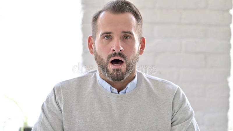 Portrait Of Shocked Sad Angry Young Creative Man Stock Image - Image of ...