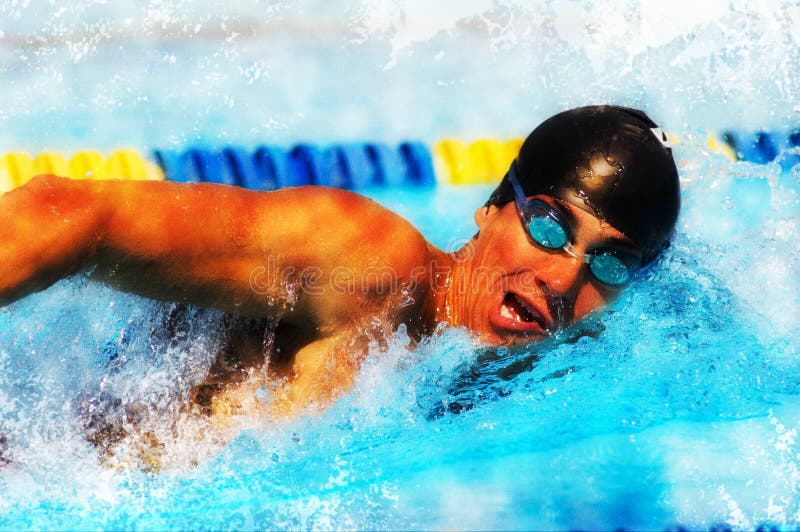 Competitive Swimmer stock image. Image of effort, young - 13585337