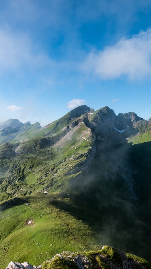 Portrait Shot of Mountain Peaks Stock Image - Image of mountain, nature ...