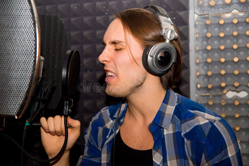 Singer in a Recording Studio Stock Image - Image of fader, radio: 109847079