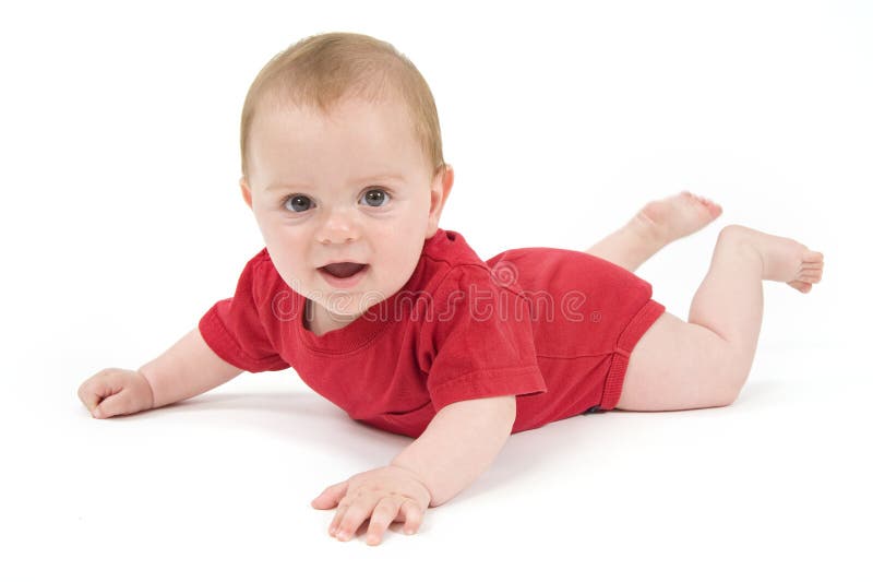 Baby on stairs stock image. Image of childhood, brown - 3860241