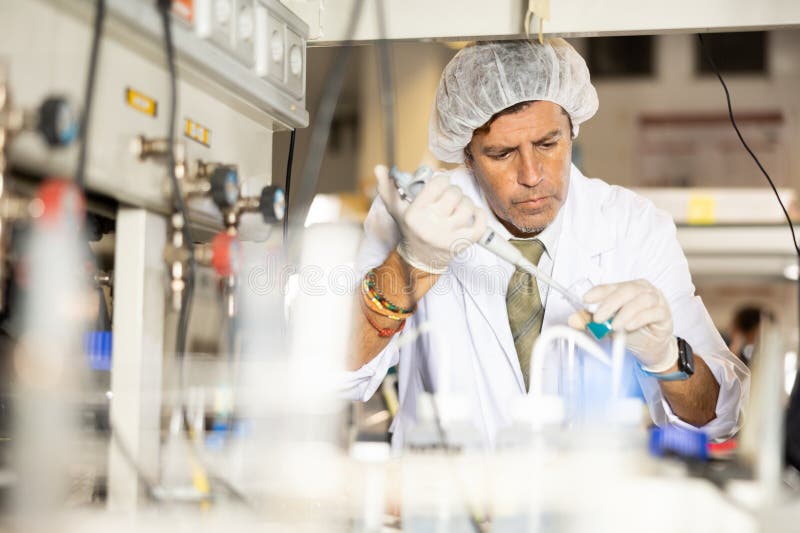 Confident Man Technician Working in Research Laboratory Stock Image ...