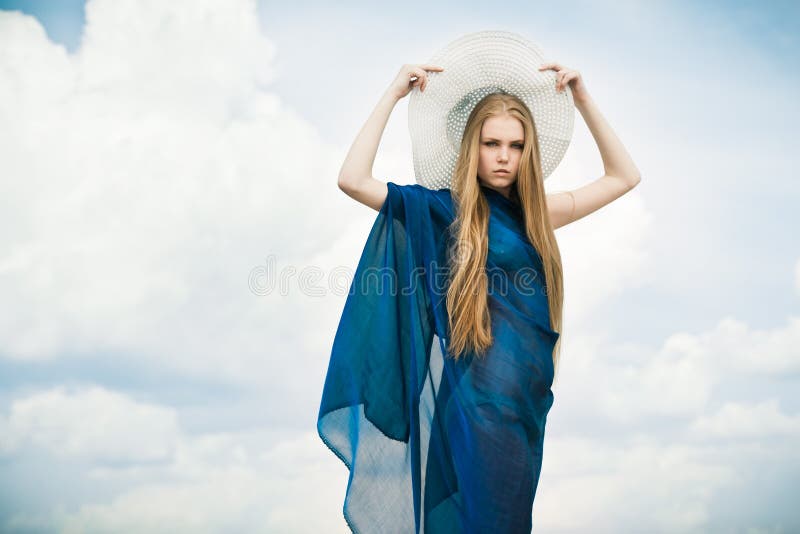 Portrait in sky stock photo. Image of clouds, sensuality - 26028666