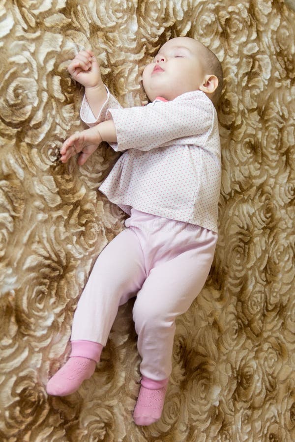 Portrait of a Sleeping Cute Newborn Baby Stock Image - Image of girl ...