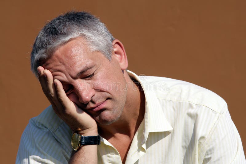 Attractive Man Yawning and Looking Sleepy Stock Image - Image of ...