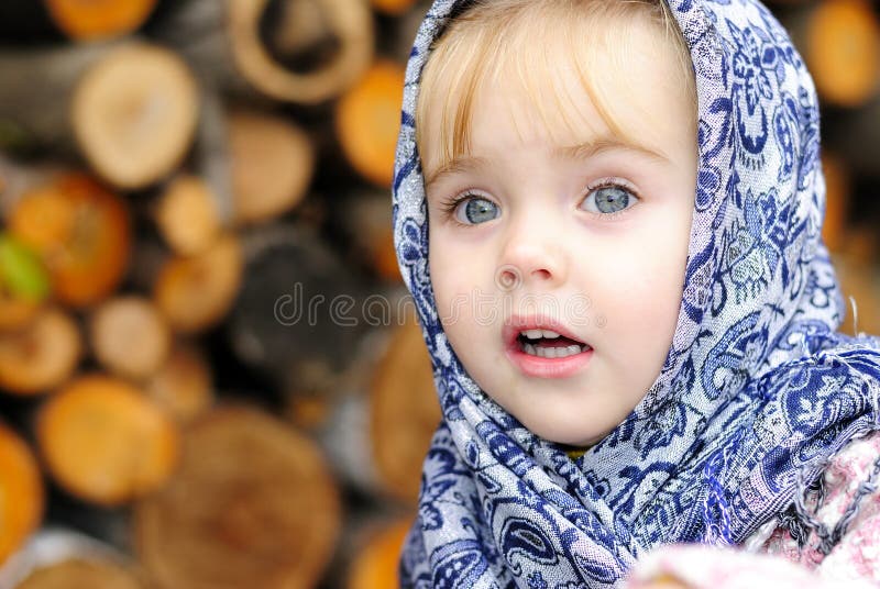Portrait of the Small Beautiful Girl Stock Photo - Image of beautiful ...