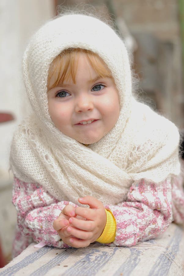 Portrait of the Small Beautiful Girl Stock Photo - Image of happiness ...