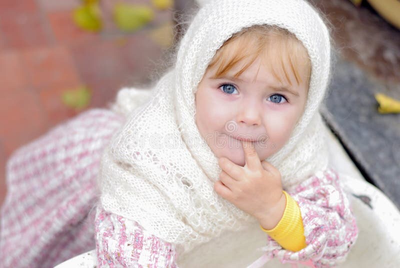 Portrait of the Small Beautiful Girl Stock Photo - Image of small ...
