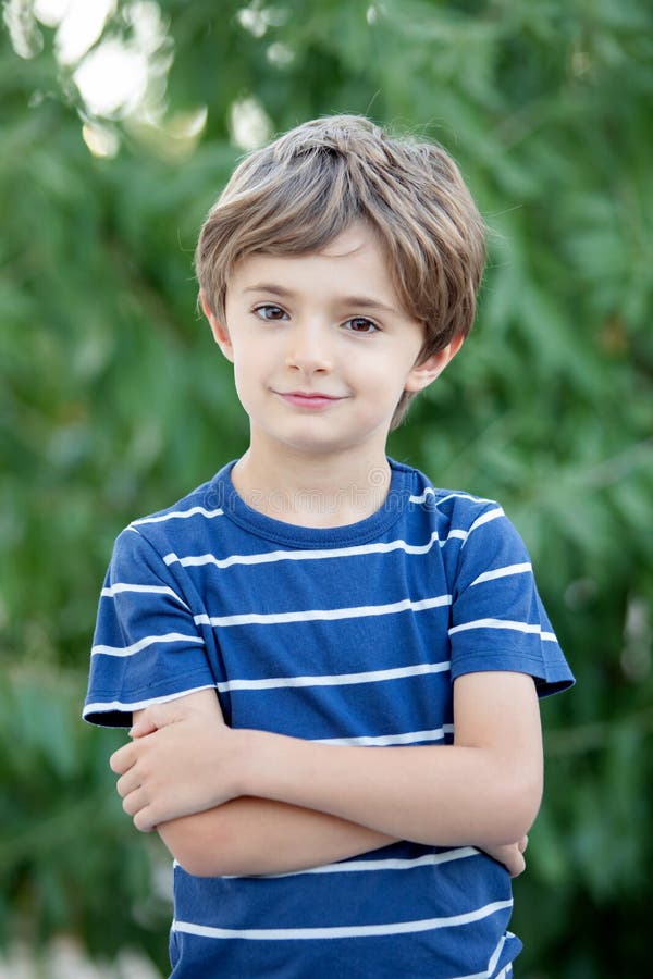 Portrait of a Small Child in the Field Stock Photo - Image of outdoor ...