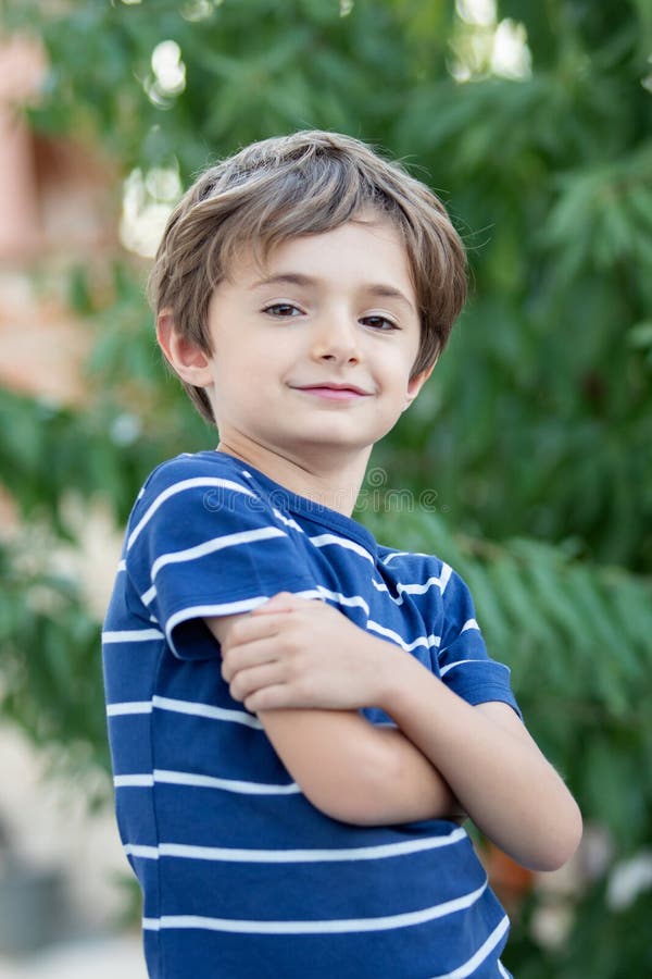 Portrait of a Small Child in the Field Stock Photo - Image of caucasian ...