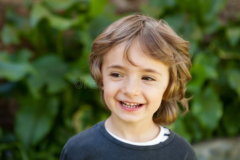 Portrait of a Small Child in the Field Stock Image - Image of laugh ...