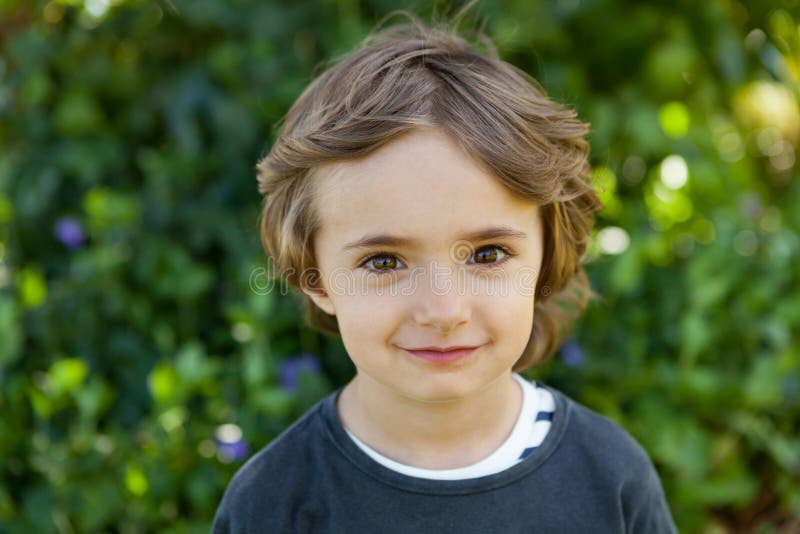 Portrait of a Small Child in the Field Stock Image - Image of beauty ...