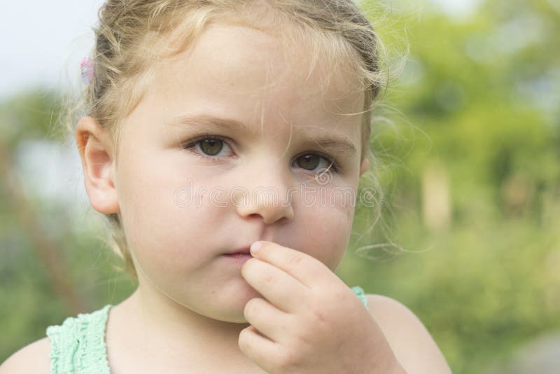 Portrait of small girl stock image. Image of smile, little - 33717953