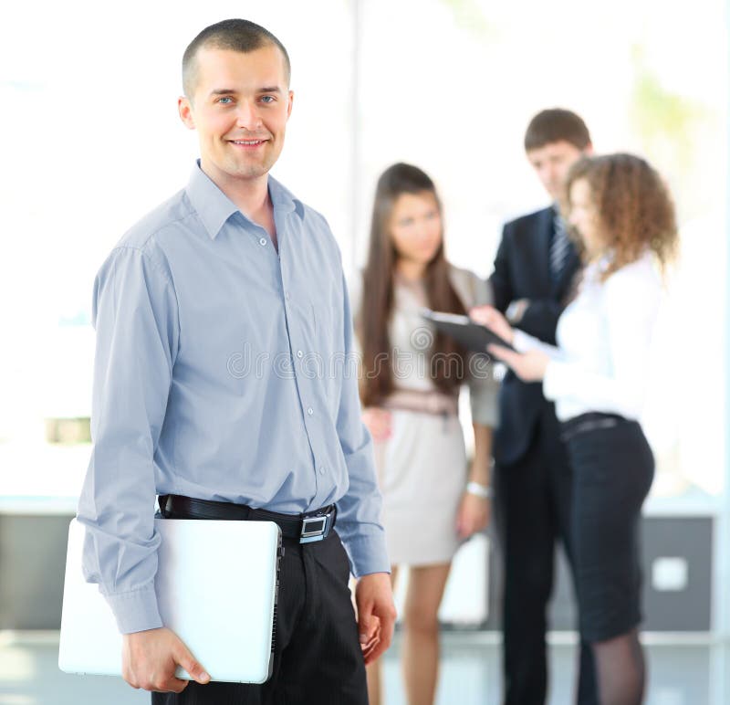 Portrait of a Smart Business Man Stock Photo - Image of computer ...