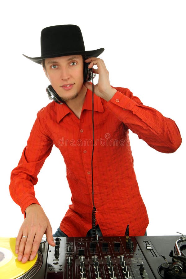 Portrait of smart deejay stock image. Image of deejay - 13316717