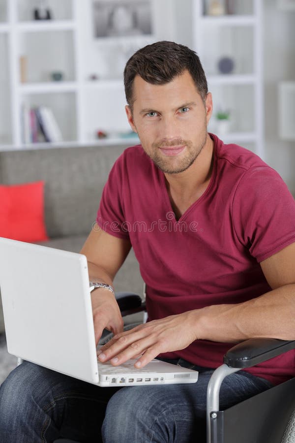 Smart Disabled Guy Studying at Home Stock Image - Image of handwriting ...