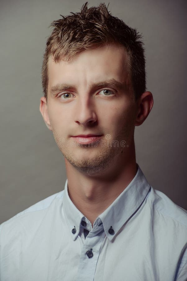 Portrait of a Smart Serious Young Man Stock Photo - Image of portrait ...