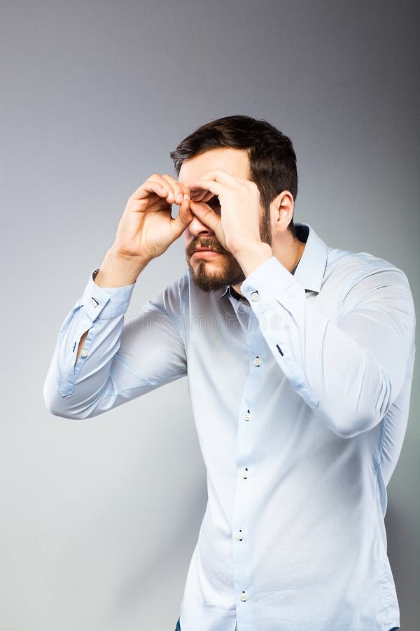 Portrait of a Smart Serious Young Man Standing Stock Photo - Image of ...