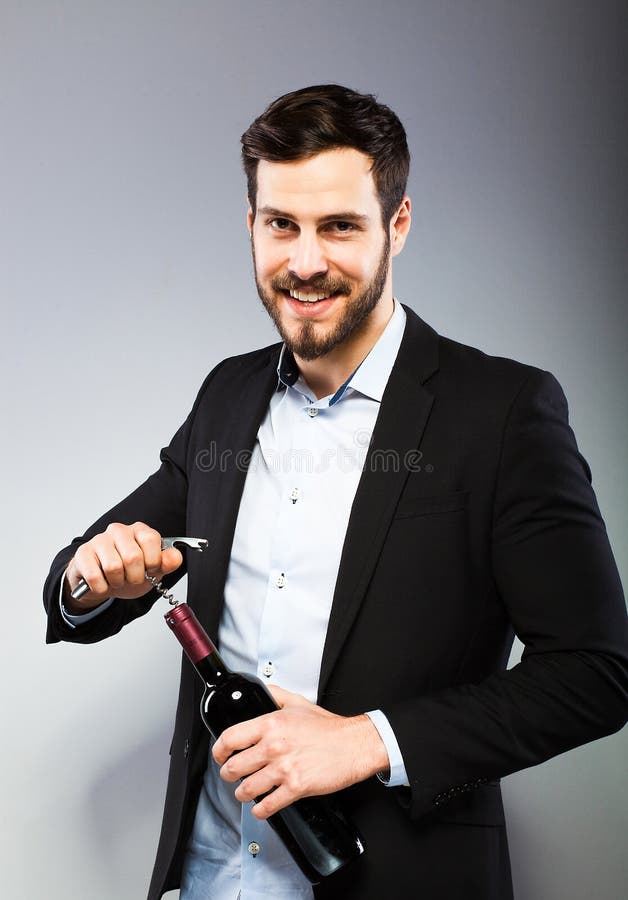 Portrait of a Smart Serious Young Man Standing Stock Image - Image of ...