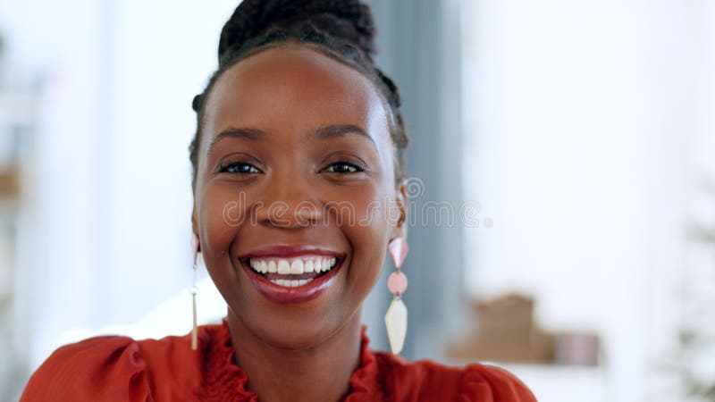 Portrait Smile And A Business Black Woman Closeup In The Office Of Her