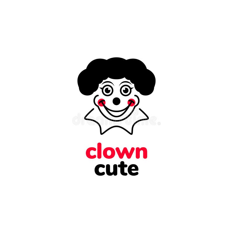 Portrait Smile Clown Cute Logo Design Stock Vector - Illustration of ...