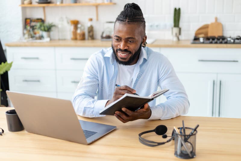 Portrait of Smiling Confident Businessman Using Laptop Computer Remote ...