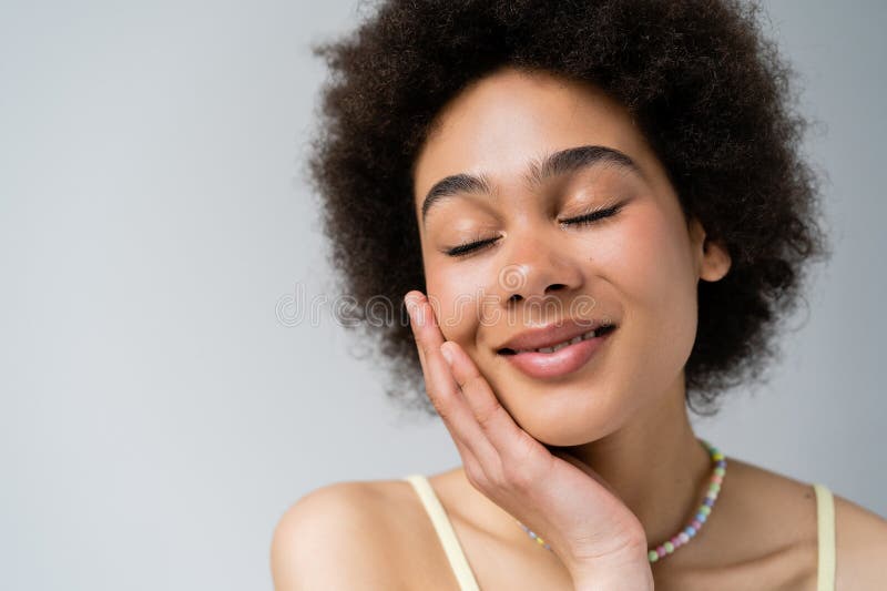 Portrait Of Smiling African American Woman Stock Image Image Of