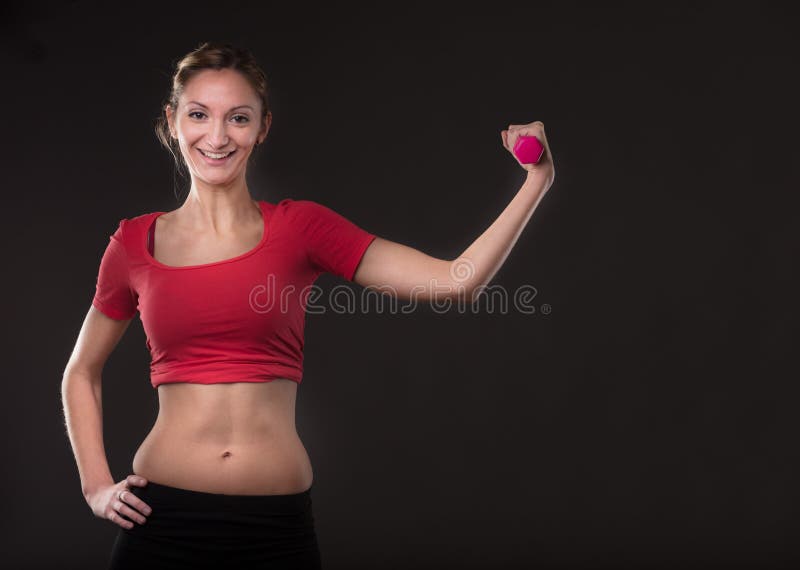 Portrait of Smiling Athlete Weightlifting Stock Photo - Image of body ...