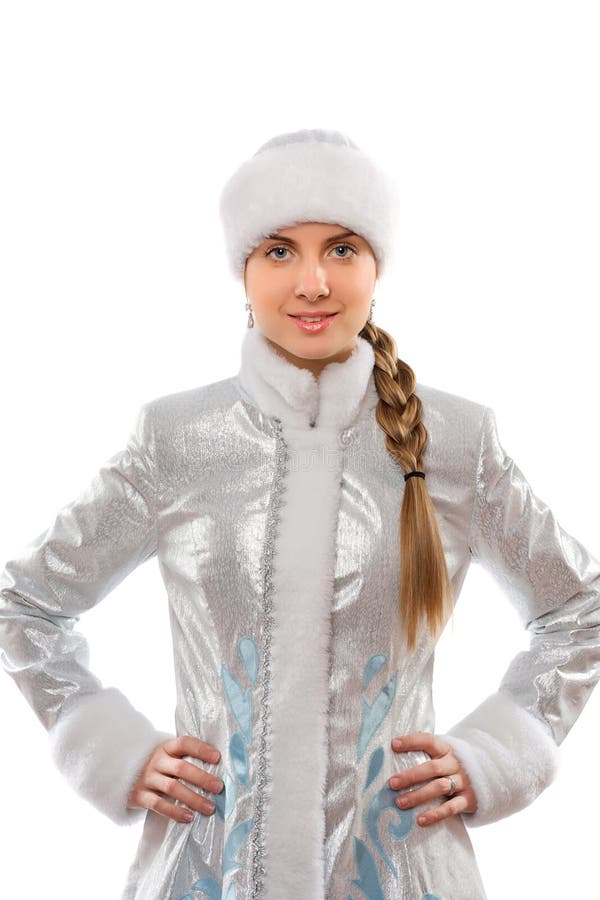 Portrait of a Smiling Attractive Snow Maiden Stock Photo - Image of ...
