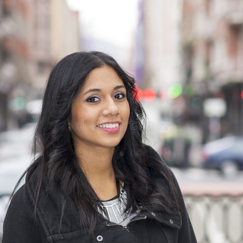 Portrait of Smiling Attractive Woman. Stock Photo - Image of girl ...