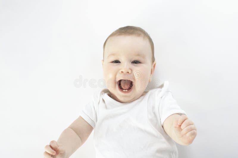 Portrait of Smiling Baby Looking at Camera Stock Image - Image of ...