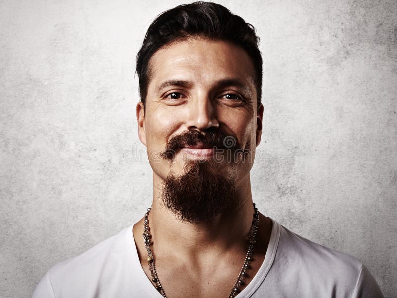 Portrait of a Smiling Bearded Guy Stock Image - Image of hipster, beard ...
