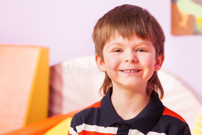 Portrait of Smiling Boy with Happy Expression Stock Photo - Image of ...