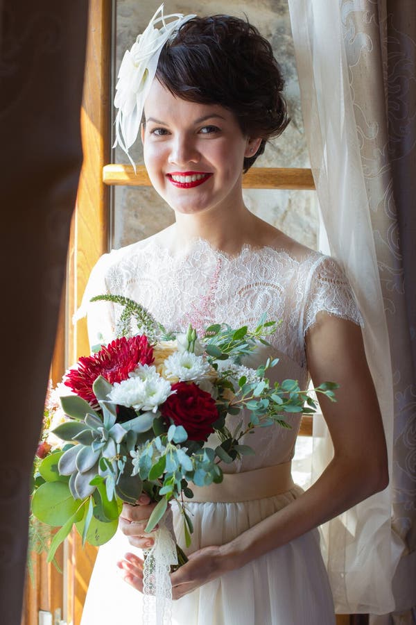 Portrait of a Smiling Bride Stock Image - Image of beautiful, portrait ...