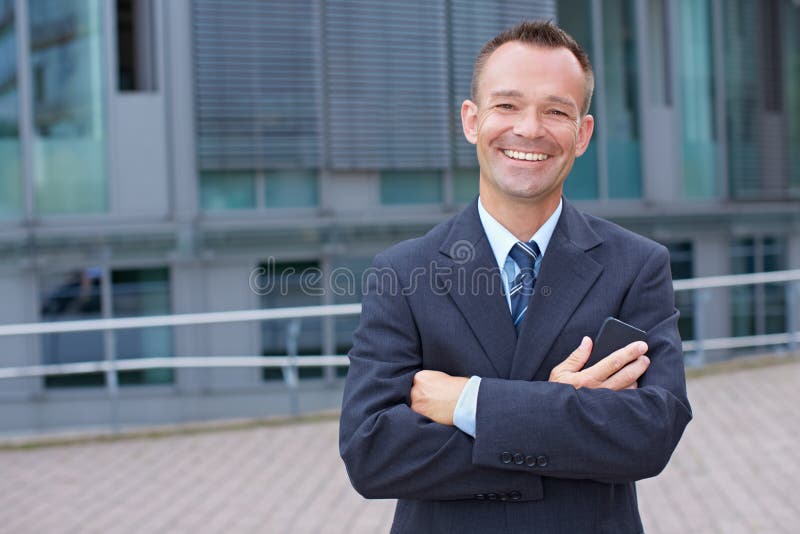 Portrait of Smiling Business Man Stock Image - Image of businessman ...