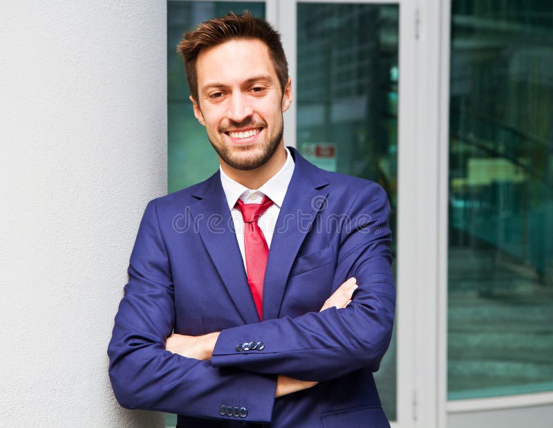 Portrait of a Smiling Business Man Stock Image - Image of woman, work ...