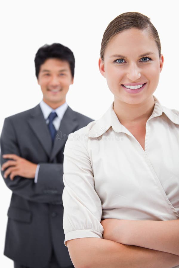 Portrait of Smiling Business People Posing Stock Photo - Image of ...