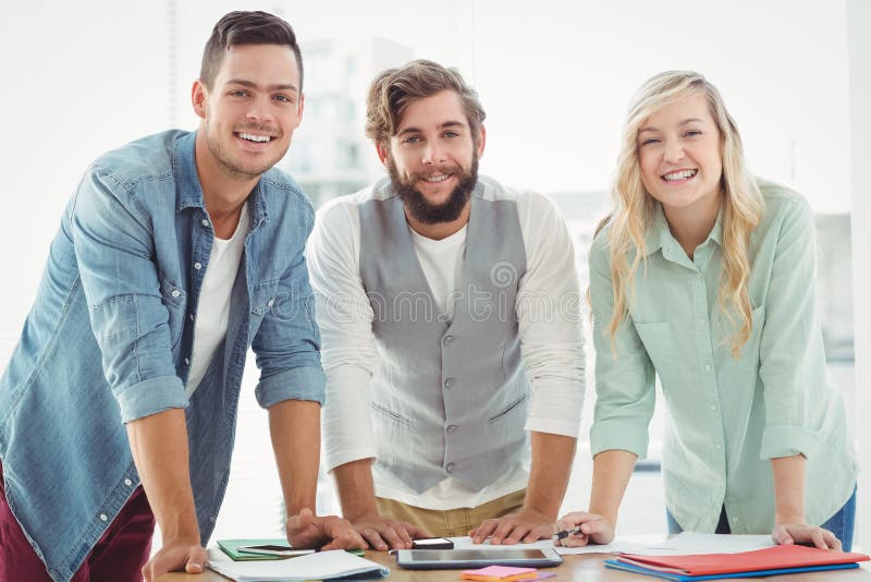 Portrait of Smiling Business Professionals Stock Image - Image of ...