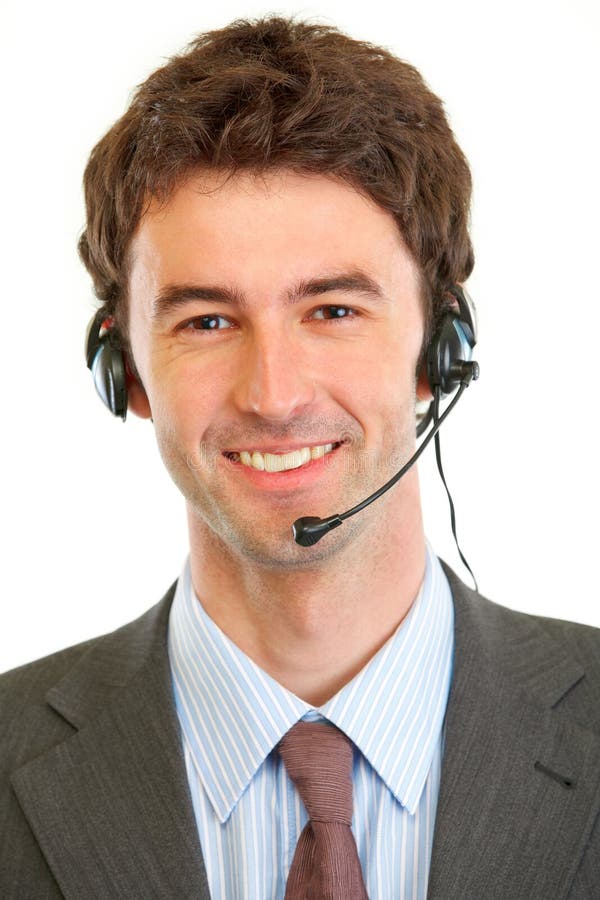 Business People Working with Headset on Stock Photo - Image of adult ...