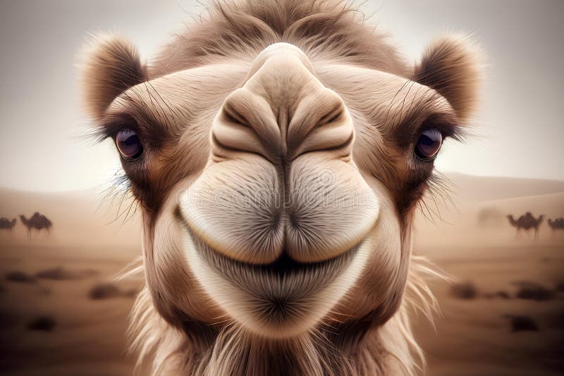 Portrait of a Smiling Camel Stock Illustration - Illustration of cute ...