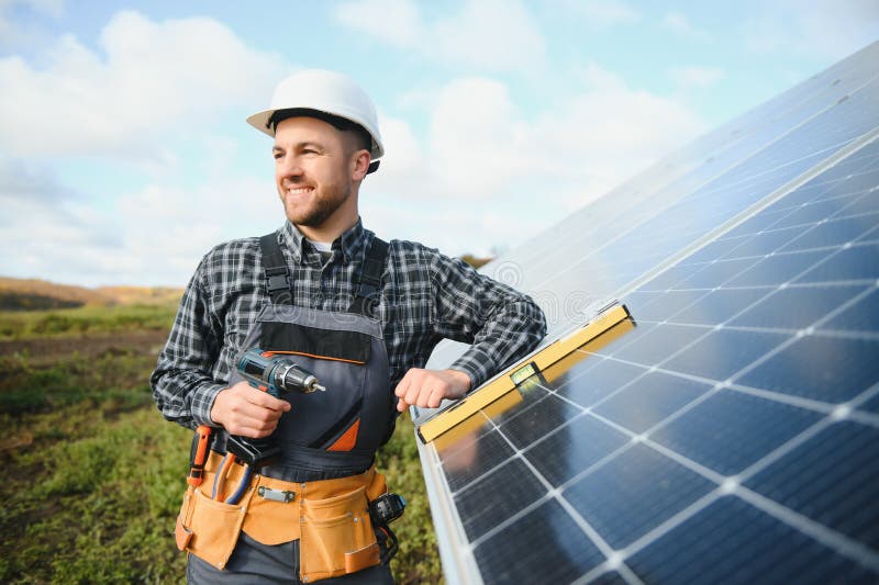 Portrait of Smiling Confident Engineer Technician with Electrical ...