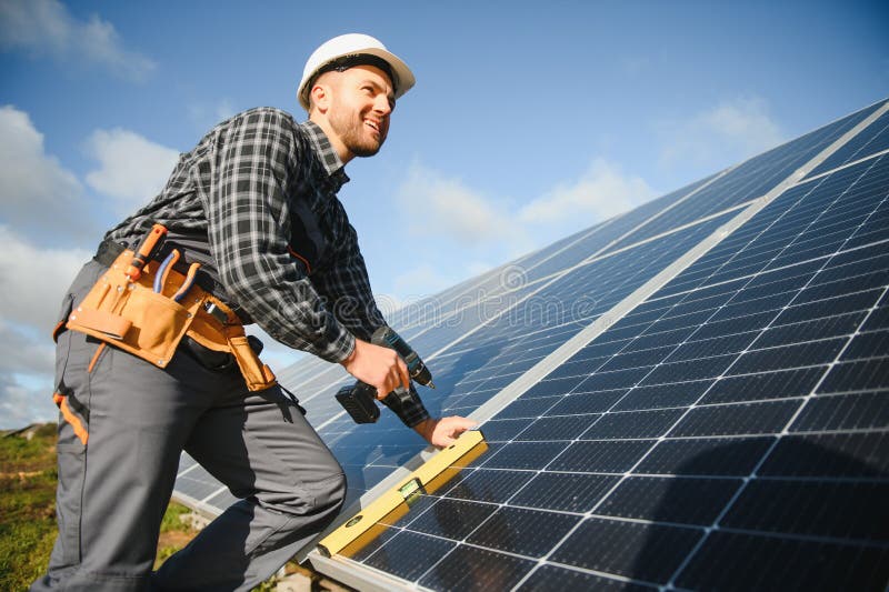 Portrait of Smiling Confident Engineer Technician with Electrical ...