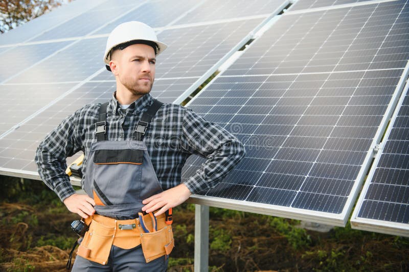 Portrait of Smiling Confident Engineer Technician with Electrical ...