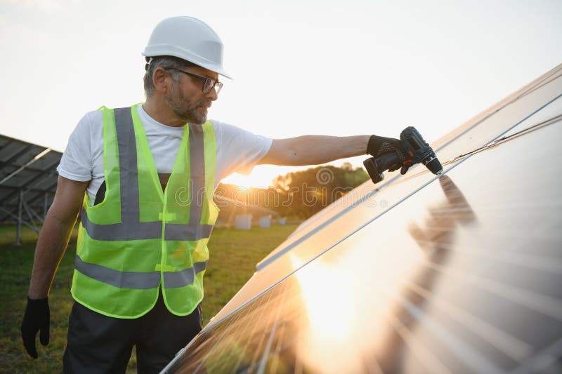 Portrait of Smiling Confident Engineer Technician with Electrical ...