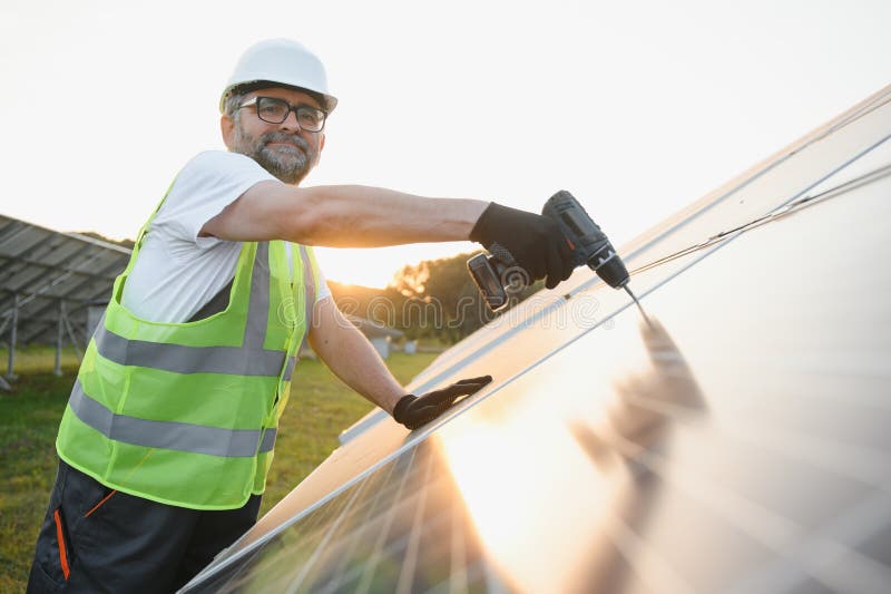 Portrait of Smiling Confident Engineer Technician with Electrical ...