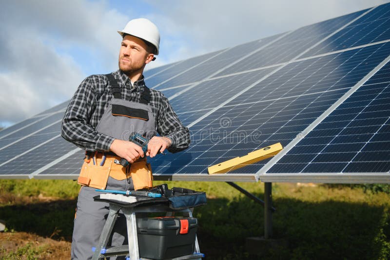 Portrait of Smiling Confident Engineer Technician with Electrical ...